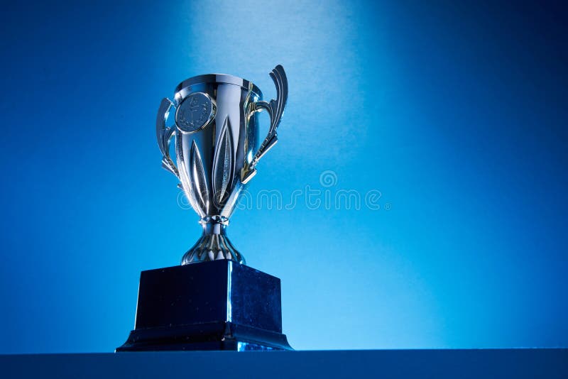 Low Angle View of Winning Trophy Stock Photo - Image of golden, gold ...