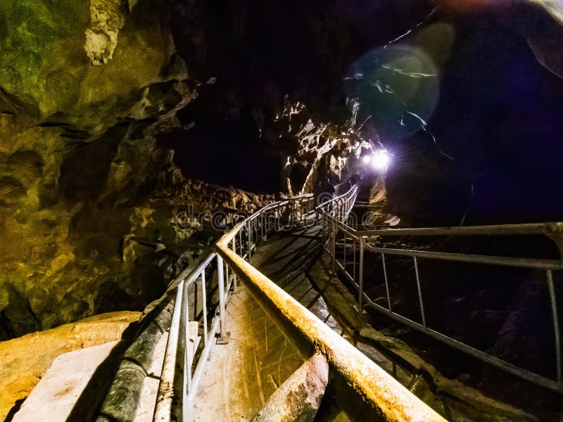 Low Angle Walking Path Inside the Gua Kelam or Kelam Cave, Perlis ...