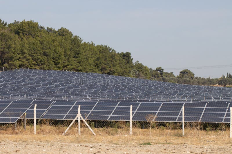 Low Angle Wide Shot of Big Solar Systems Collecting Energy from Sun ...
