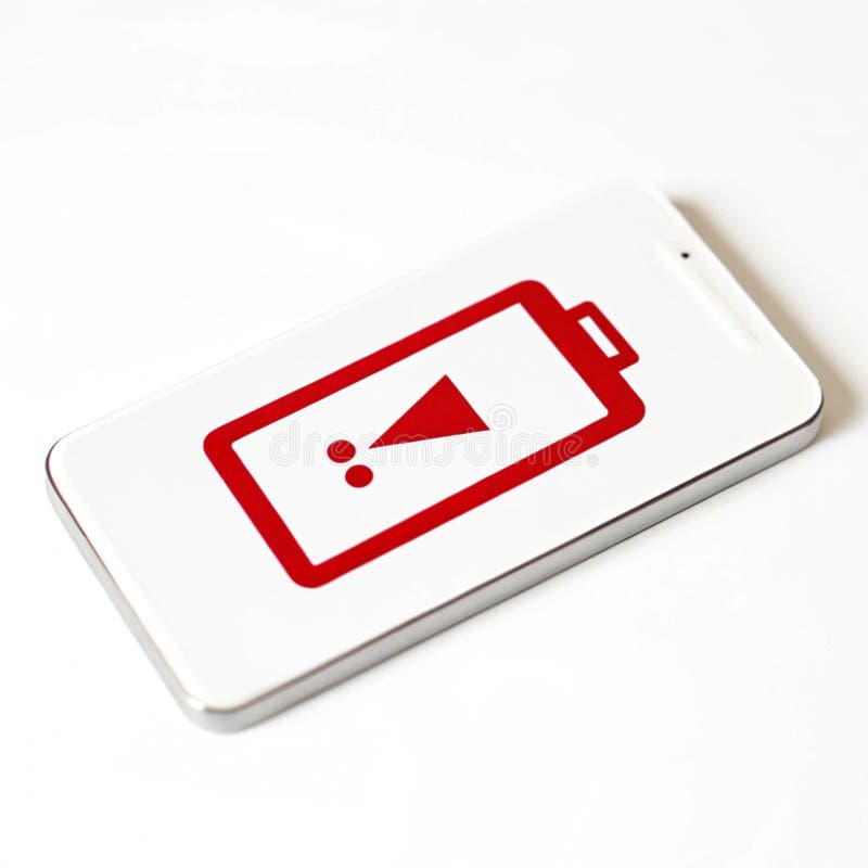 Low Battery Alert Clipart Vector Isolated on White Background Stock ...