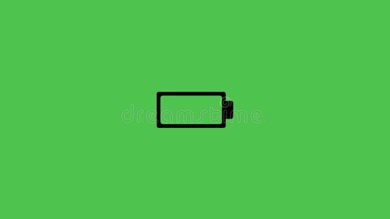 Low Battery Animation in Green Background Stock Video - Video of alpha ...