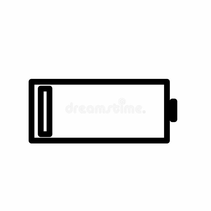 Low Battery Black and White, Symbol, Icon Stock Illustration ...