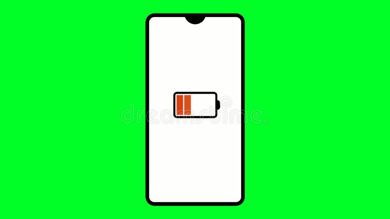 Low Battery Cell Phone Video Clip. Green Screen Stock Footage - Video ...