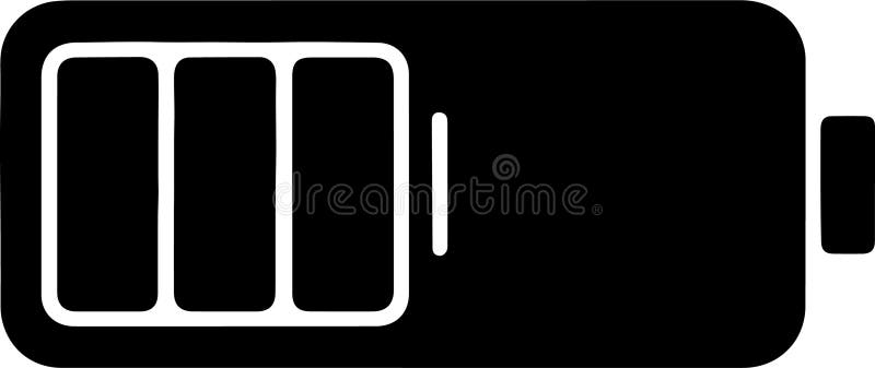 Low Battery Icon: Black and White Battery Indicator Graphic Stock ...
