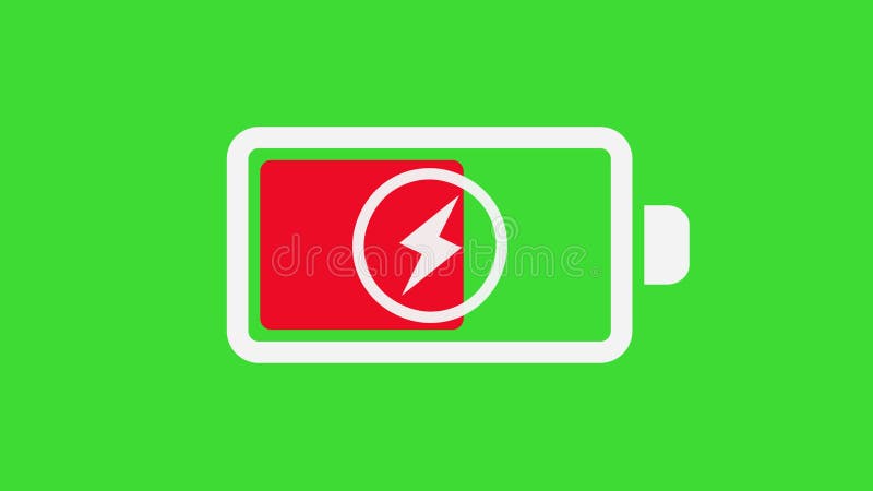 Low Battery Icon Green Screen Stock Footage - Video of screen, green ...