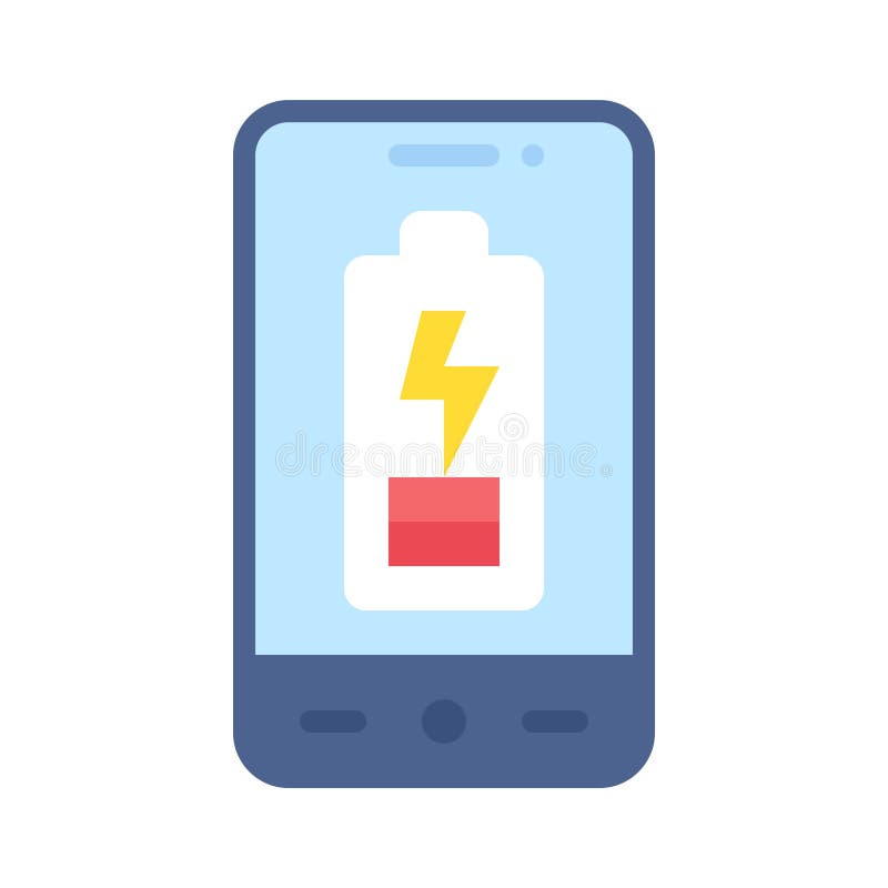 Low Battery Icon, Mobile Application Vector Illustration Stock Vector ...