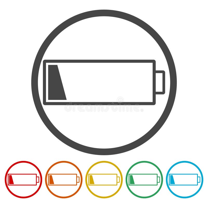 Low Battery Icon, Battery Icon Stock Vector - Illustration of isolated ...