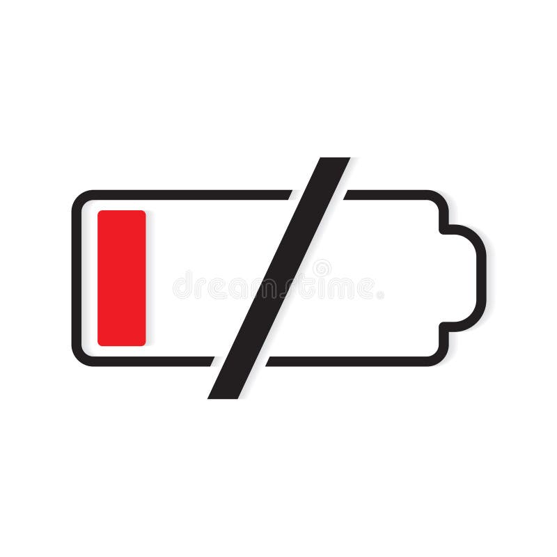 Low battery icon stock vector. Illustration of abstract - 144401852