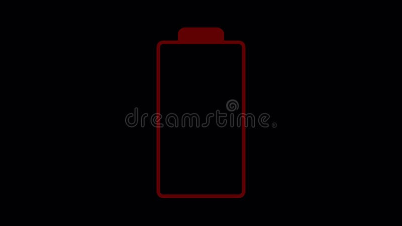 Low Battery Indicator Animation. Empty Battery. Alpha Channel. Loop ...