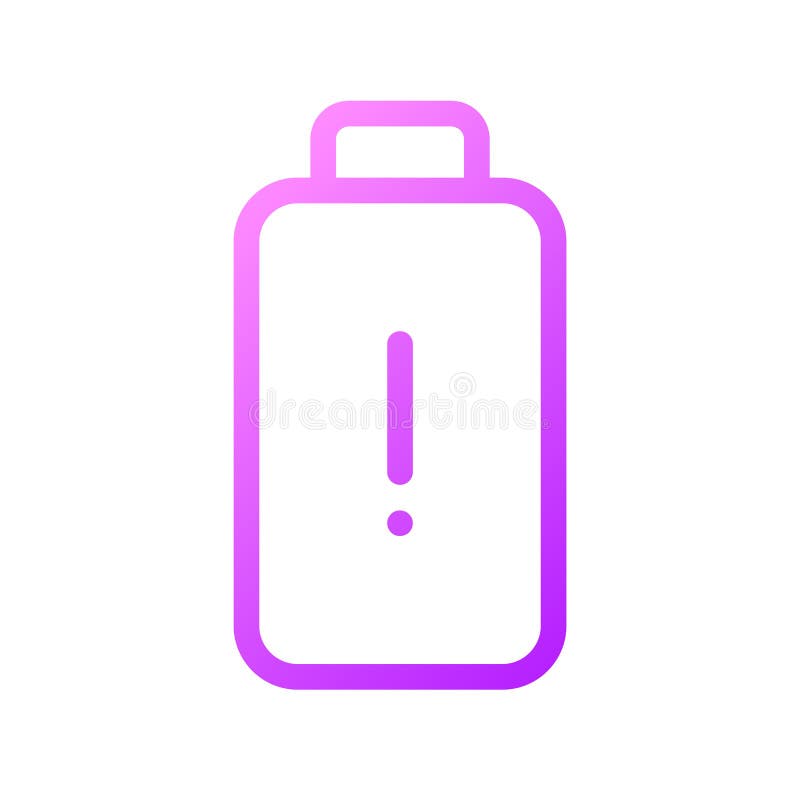 Low Battery Level Pixel Perfect Gradient Linear Ui Icon Stock Vector ...