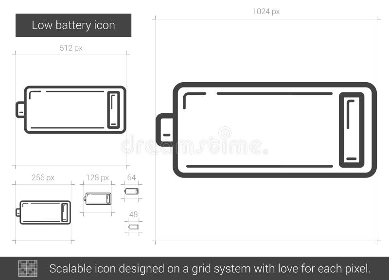 Low Battery Line Drawing Stock Illustrations – 230 Low Battery Line ...