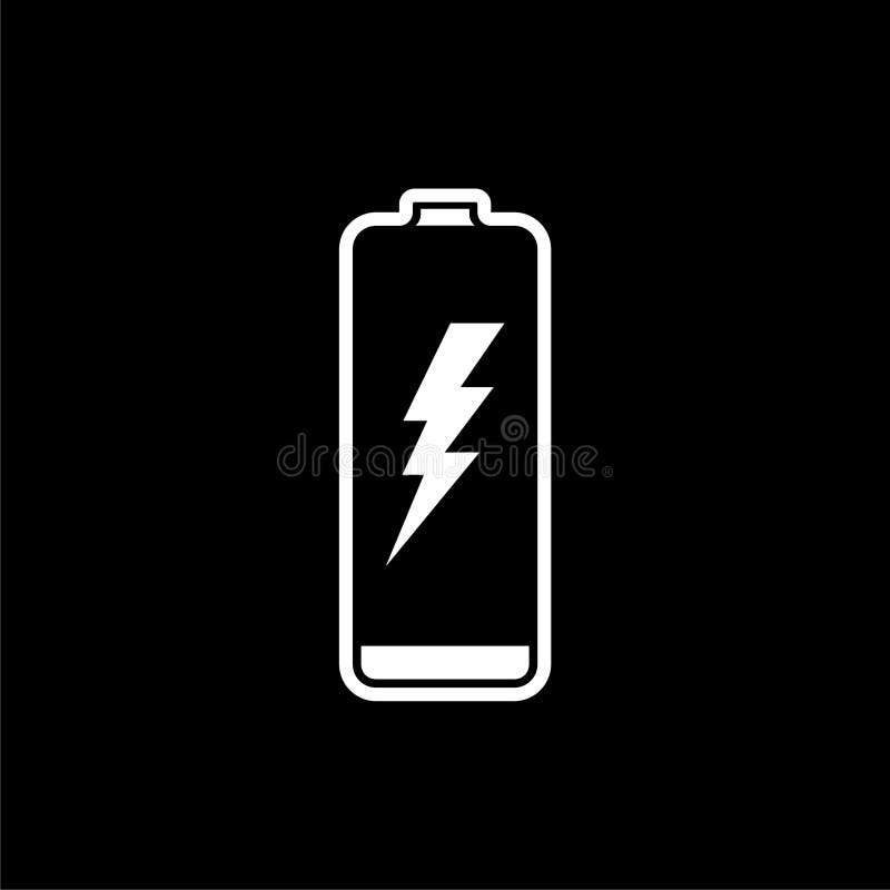 Low Battery Logo Isolated on Dark Background Stock Vector ...