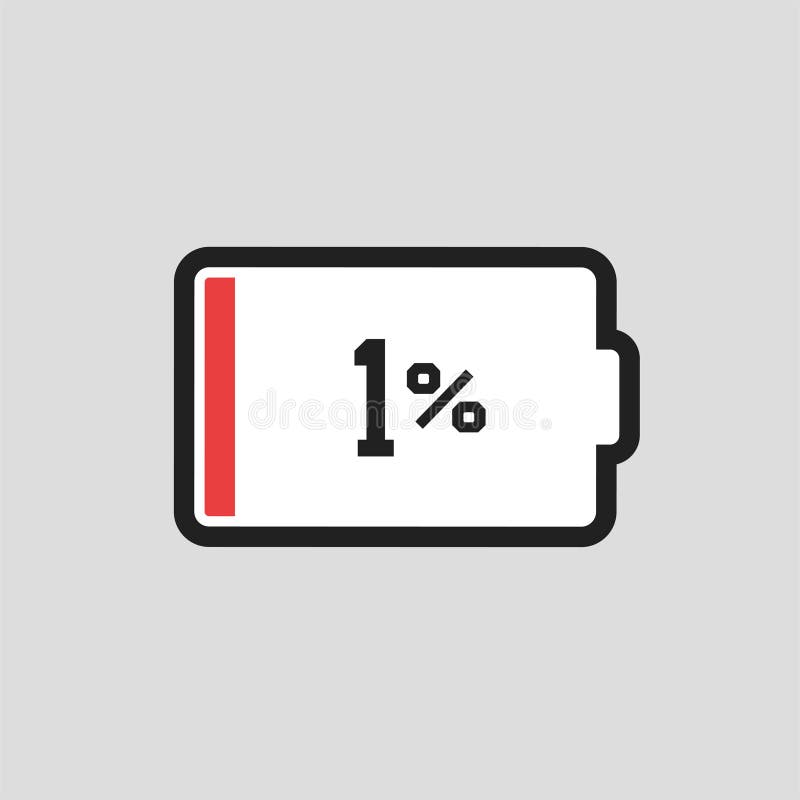 Low battery symbol stock vector. Illustration of flat - 290275776