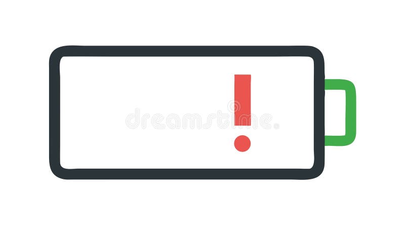 Low Battery Warning Icon, Indicating Need To Charge Device, Vector ...