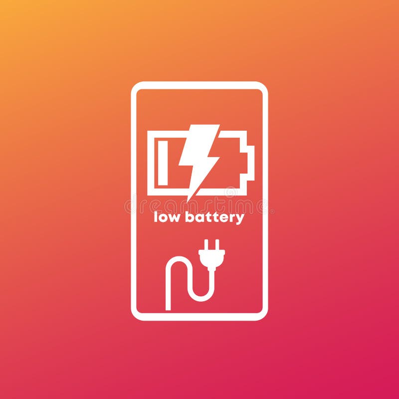 Low Battery Warning stock illustration. Illustration of tech - 5130883