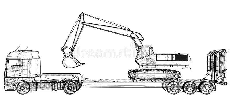 Excavator Wire Frame Stock Illustrations – 1,005 Excavator Wire Frame ...