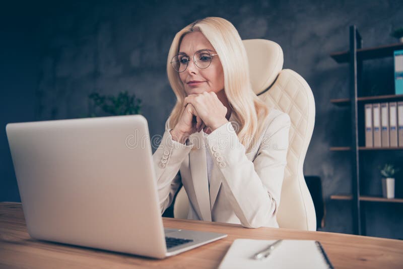 Low Below Angle View Photo of Marketer Looking Pensively into Screen To ...