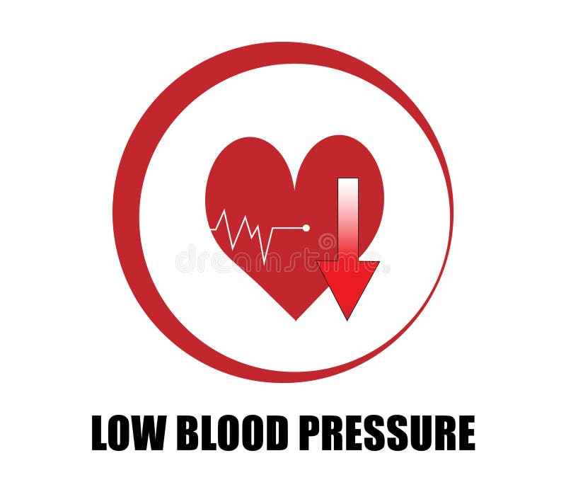 Low Blood Pressure, Symptom Symbol in Red Circle Stock Illustration ...