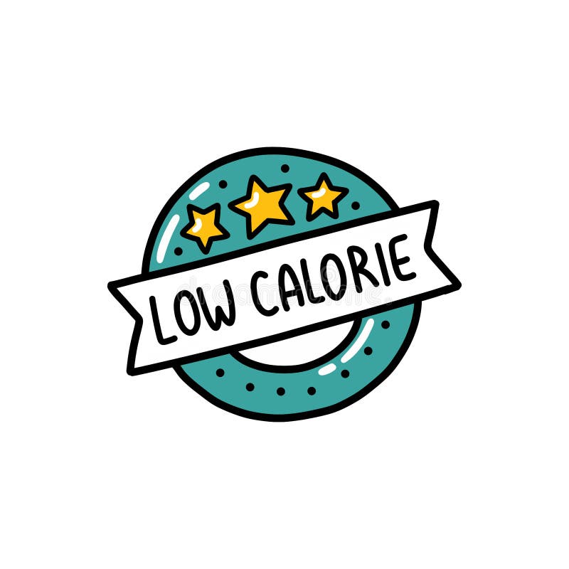 Low Calorie Label Doodle Icon, Vector Color Line Illustration Stock ...