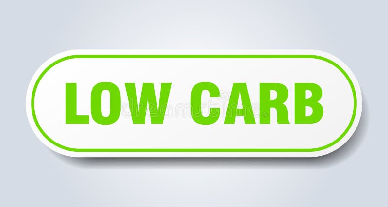 Low Carb Button. Rounded Sign on White Background Stock Vector ...