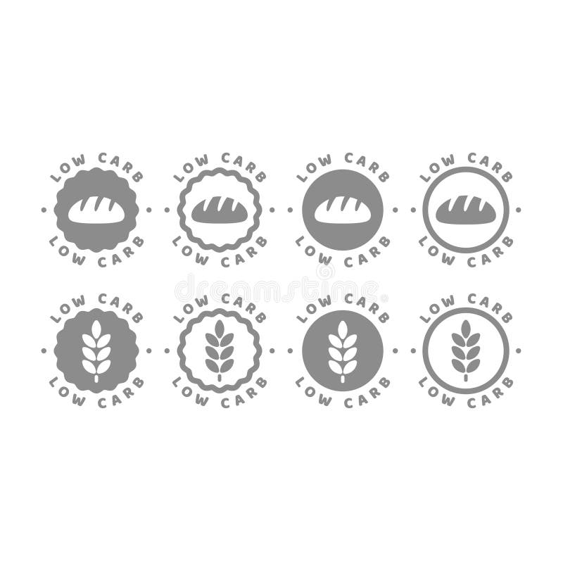 Low carb vector label set stock vector. Illustration of carbs - 306150291