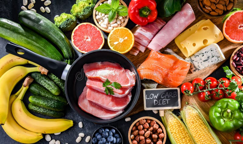 Low-carbohydrate Diet Products Recommended for Weight Loss Stock Image ...