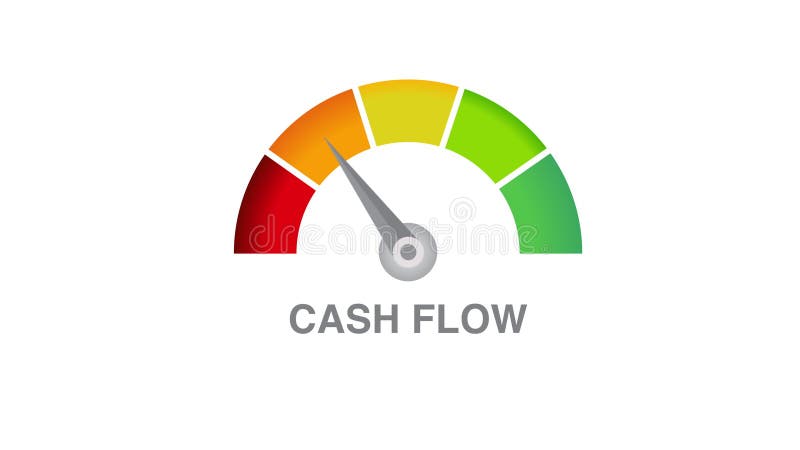 Low Cash Flow Level Dial Scale Motion Graphics 2d Animation White ...