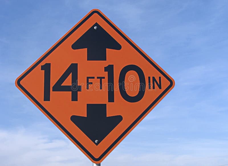 Low Clearance Traffic Sign. Stock Image - Image of highway, blue: 8448609