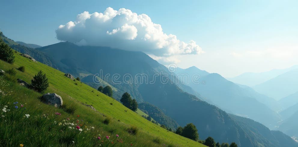 Low Cloud Engulfing Hillside, Awaiting Ascent, Calm, Clouds Stock ...
