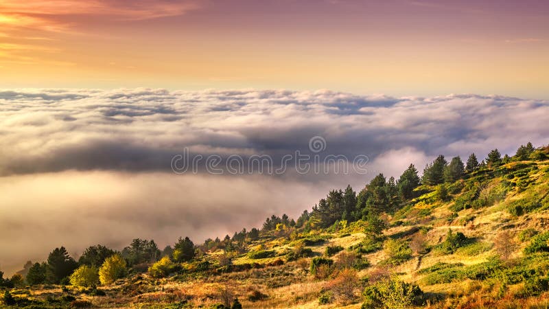 Low Clouds on Mountain Voras Stock Photo - Image of kaimaki, season ...