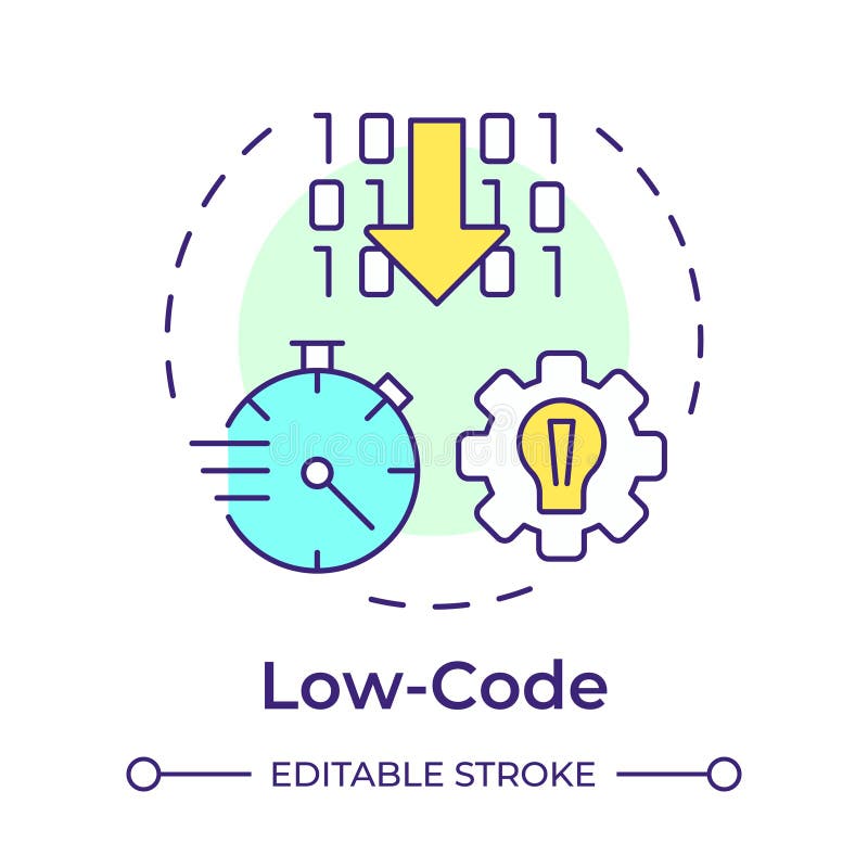 Low Code Multi Color Concept Icon Stock Vector - Illustration of ...