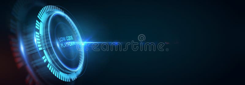 Low Code Software Development Platform Technology Concept.3d ...