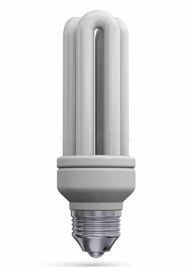 Low Consumption Light Bulb - 3D Stock Illustration - Illustration of ...