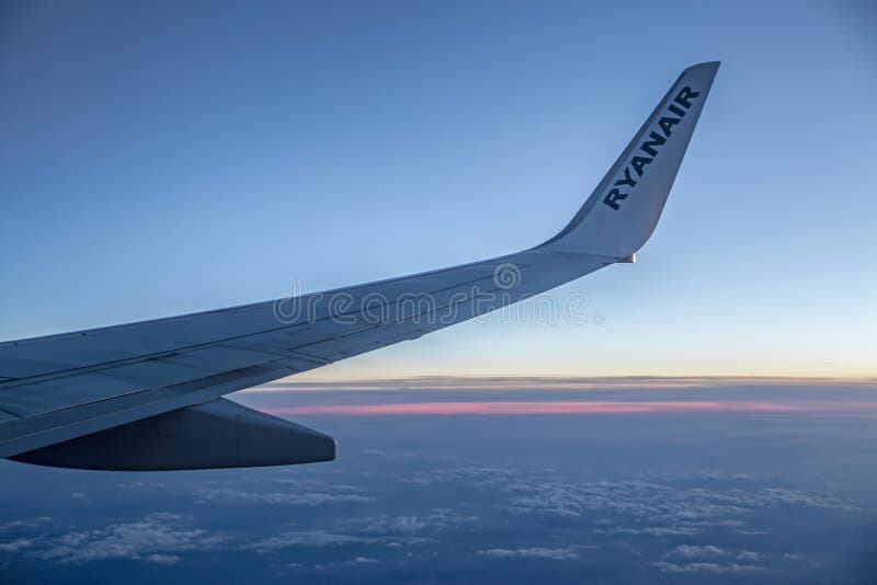 Low-cost Airline RYANAIR Logo on Airplane`s Wing Editorial Image ...