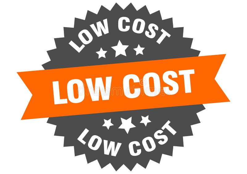 Low Cost Sign. Low Cost Round Ribbon Sticker Stock Vector ...