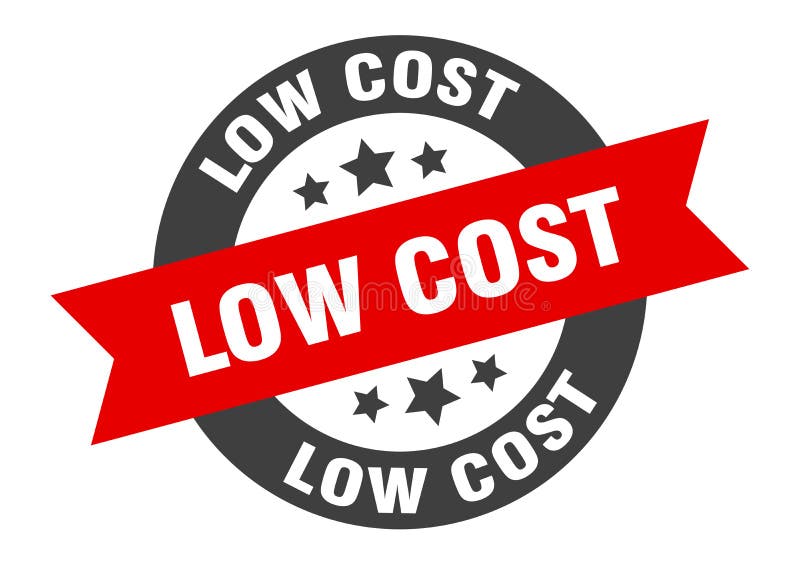 Low Cost Sign. Low Cost Round Ribbon Sticker Stock Vector ...