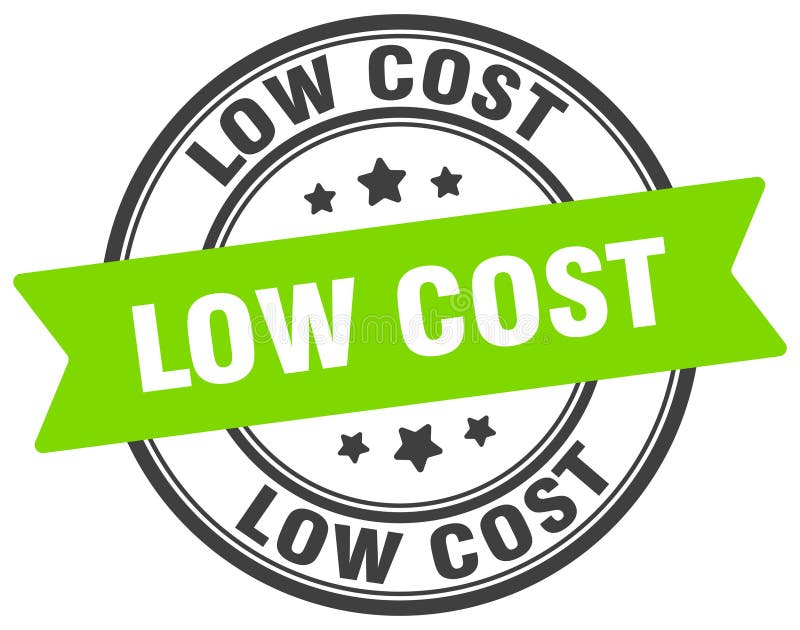 Low Cost Stamp. Low Cost Label on Transparent Background. Round Sign ...