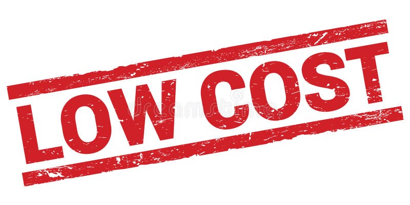 LOW COST Text on Red Rectangle Stamp Sign Stock Image - Image of sign ...