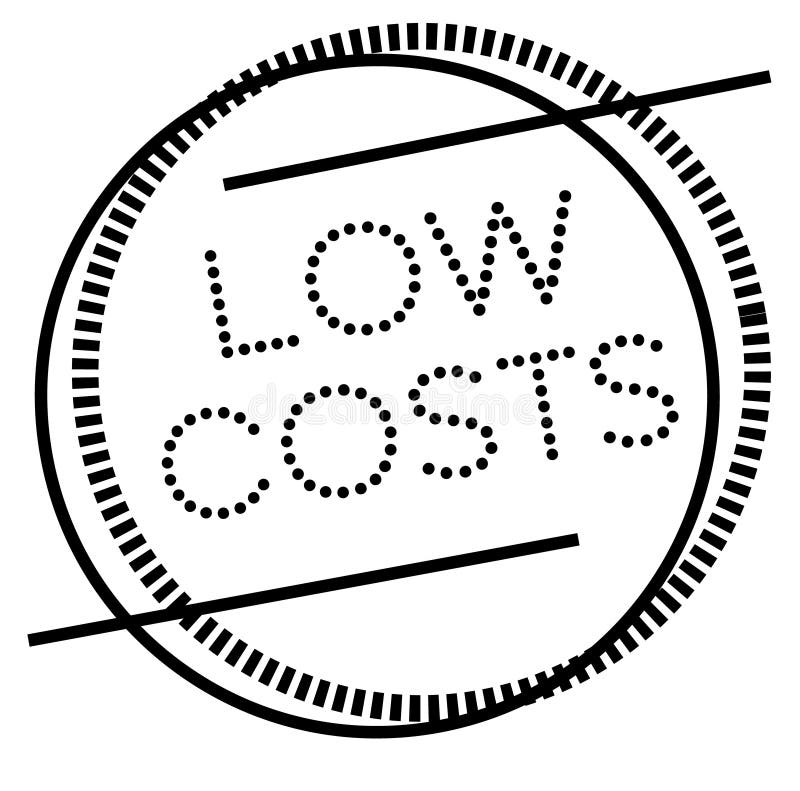 LOW COSTS stamp on white stock vector. Illustration of round - 144755869