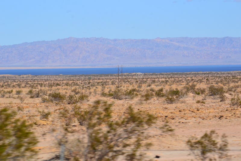 Low desert with sultan sea stock image. Image of surrounded - 48209375