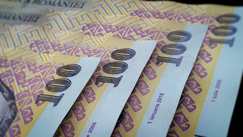 Romanian Lei Bank Note Glass Jar Stock Photo - Image of exchange ...