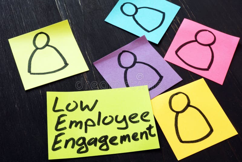 Low Employee Engagement. Stack of Memo Sticks Stock Photo - Image of ...