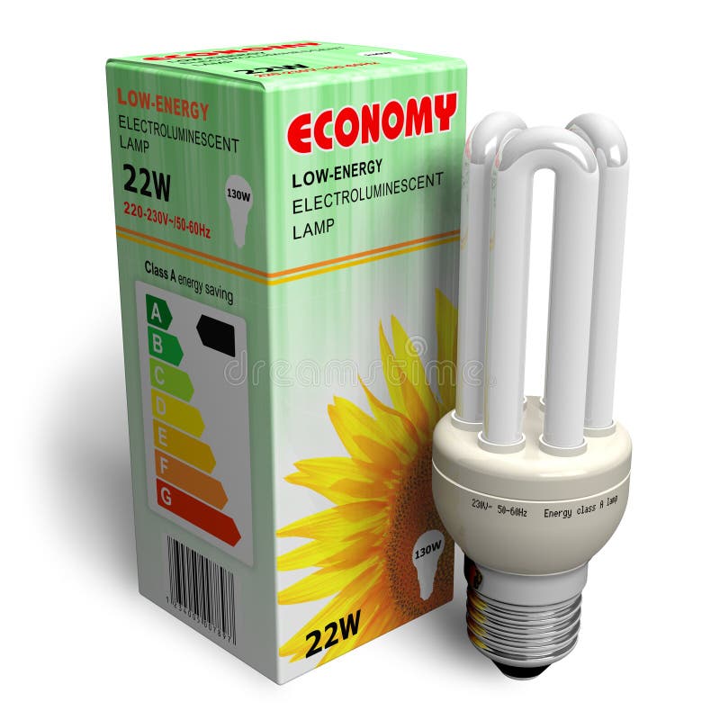 Low-energy Lamp with Package Stock Illustration - Illustration of ...