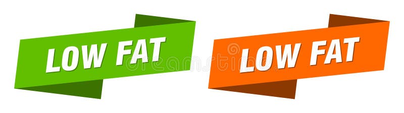 Low Fat Banner. Low Fat Ribbon Label Sign Set Stock Vector ...