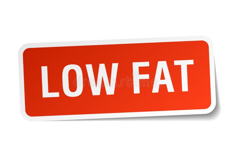 Low fat sticker stock vector. Illustration of square - 120297756