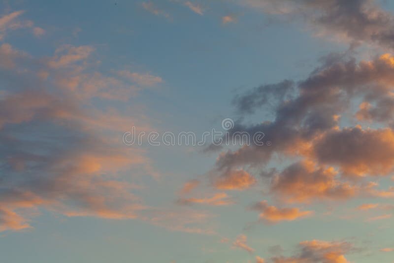 Low Flying Cumulus Clouds at Sunset Stock Image - Image of dawn ...