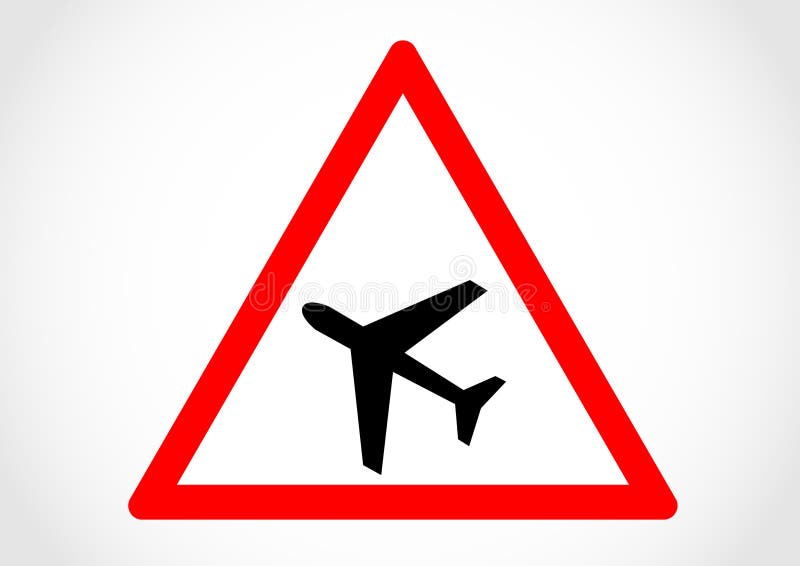 Low Flying Plane Information Road Sign Stock Vector - Illustration of ...