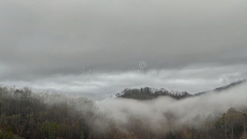 Low Fog Settling on the Great Smokey Mountains Stock Photo - Image of ...