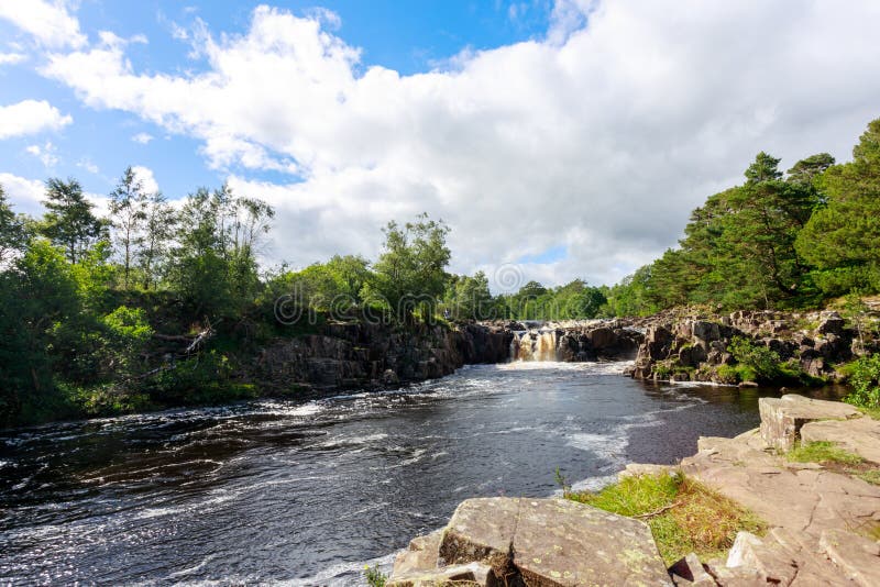 Low Force Waterfall, River Water Flowing in Bowlees Tees Valley, County ...