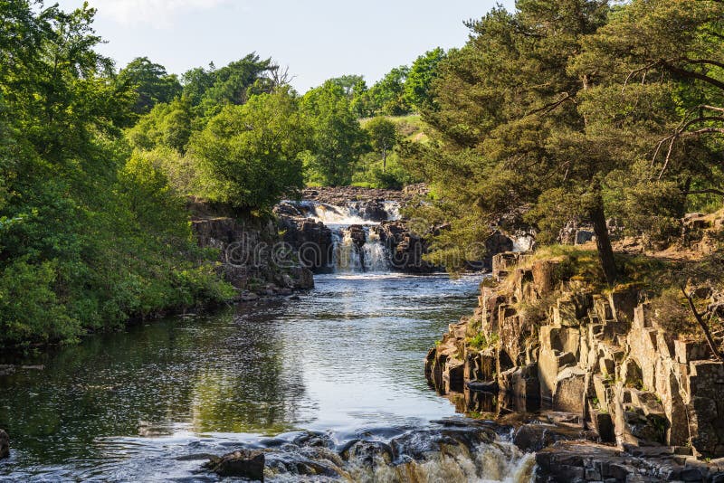 The Low Force Waterfall Near Bowlees, England, UK Stock Image - Image ...
